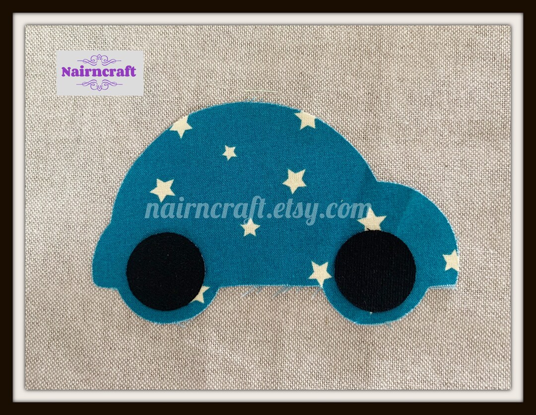 Starry VW Beetle Car Applique Patch Cotton Fabric Cut Out Iron on or ...