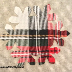Custom Made Snowflake Applique Patches. Dress Stewart Tartan Plaid ...