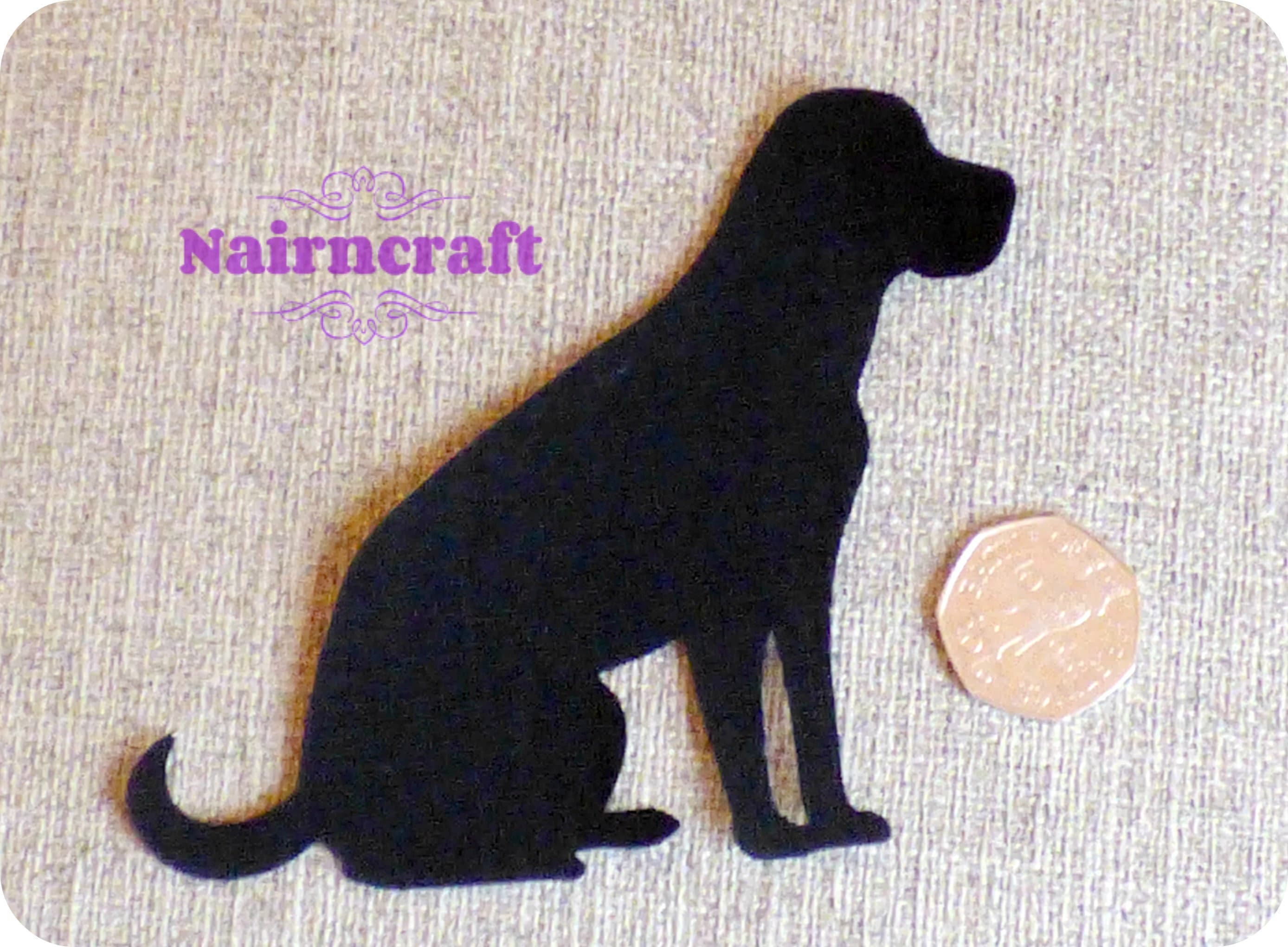 Small Labrador Dog Applique Patches. Made in Black Wool Fabric They Are ...