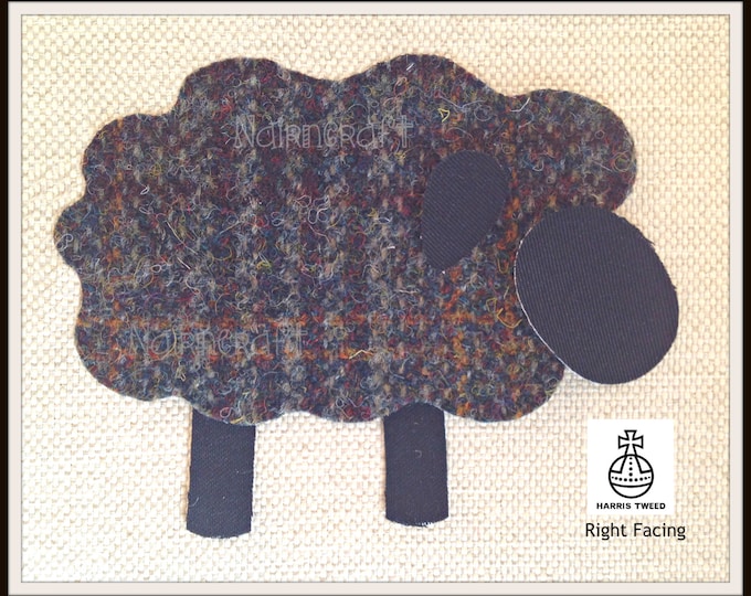 Highland Sheep Applique Patch Made in Dark Brown Harris Tweed Wool ...