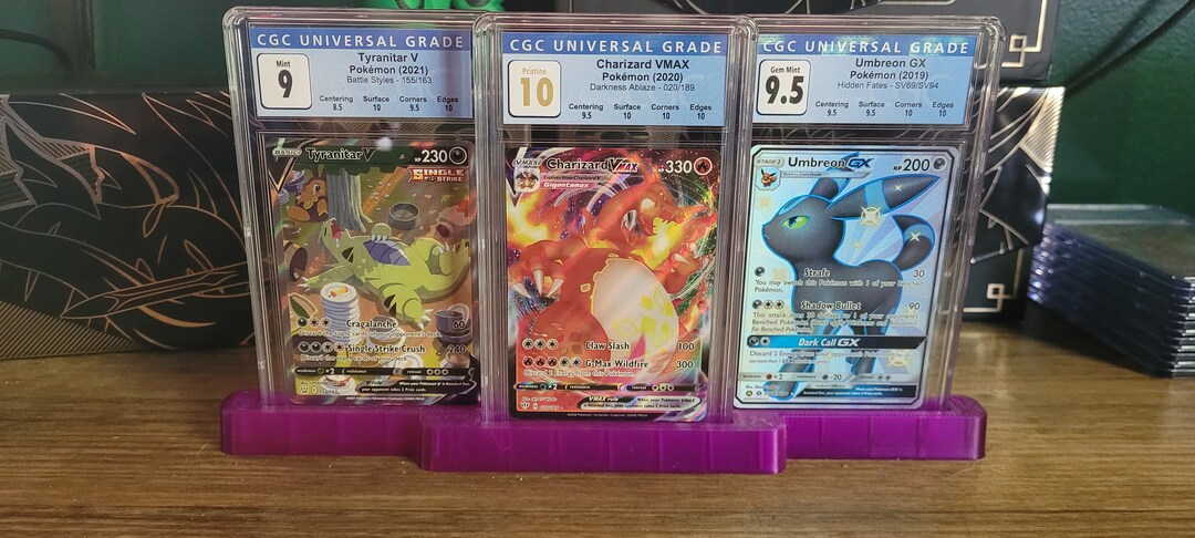 Graded Trading Card Slab Display Stand 3 Piece CGC or PSA - Etsy