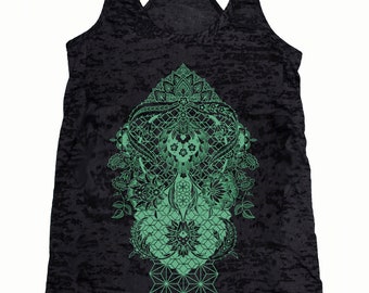 Women's Symmetrical Sparrows Tank Dotwork Sacred Geometry | Etsy