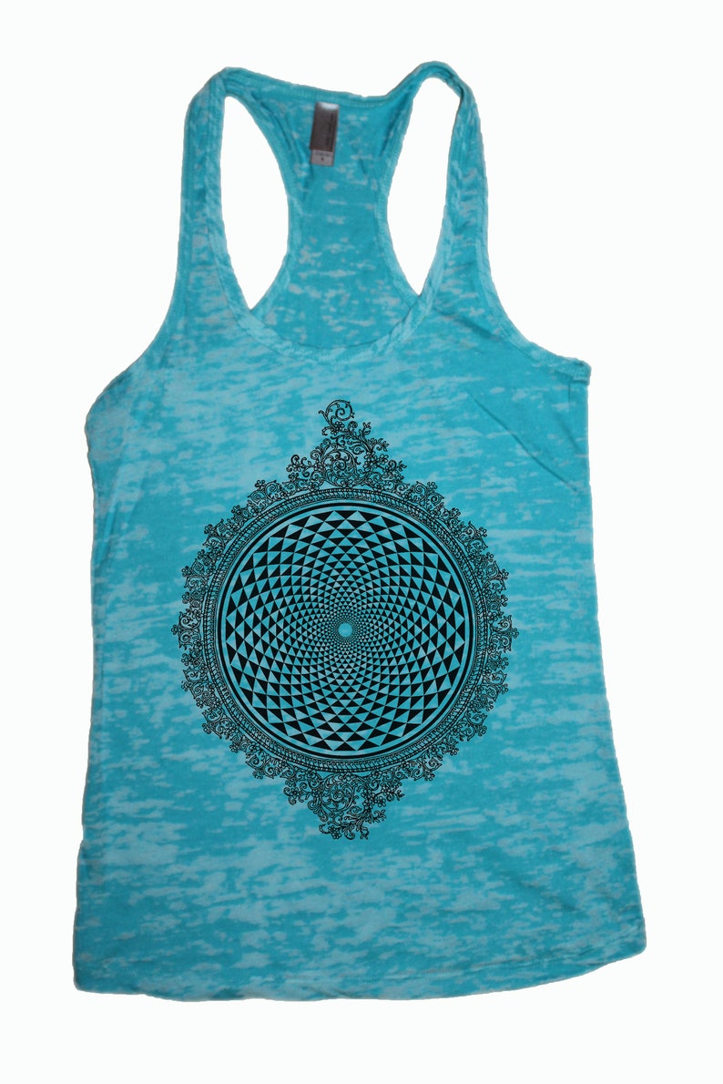 Women's Mirror Mirror Mandala Tank Top Black Psychedelic | Etsy