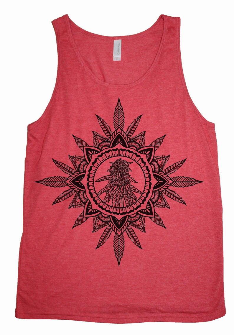 Men's GANJA MANDALA Tank Psychedelic Tattoo Style Cannabis - Etsy