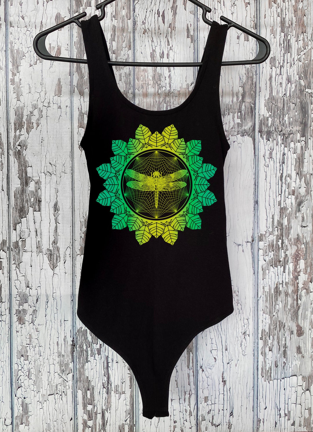 Women's DRAGONFLY Bodysuit Sacred Geometry One Piece Body Suit Black - Etsy