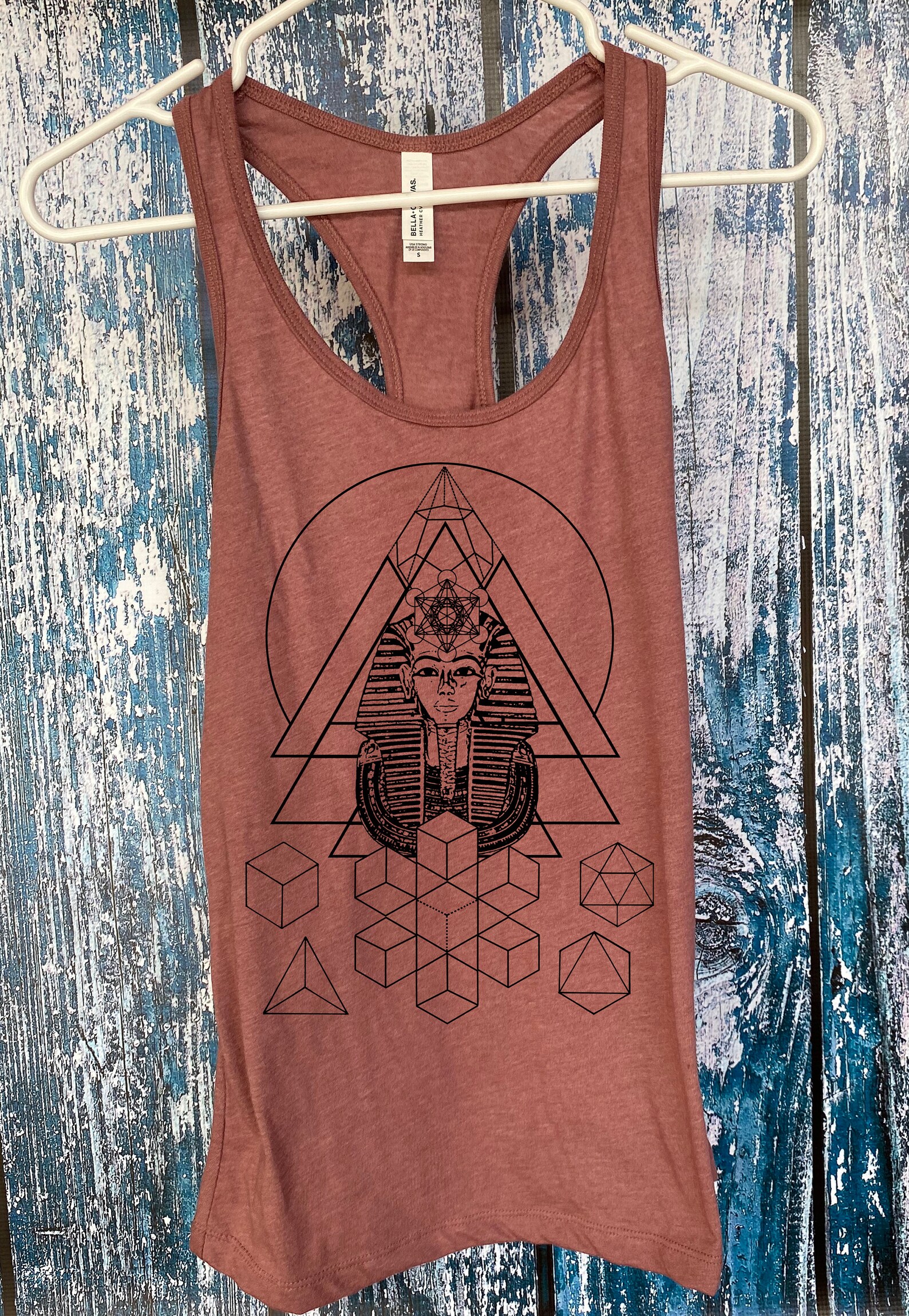 Women's PHARAOH'S DREAM Tank Top Egyptian Sacred Geometry Screen ...