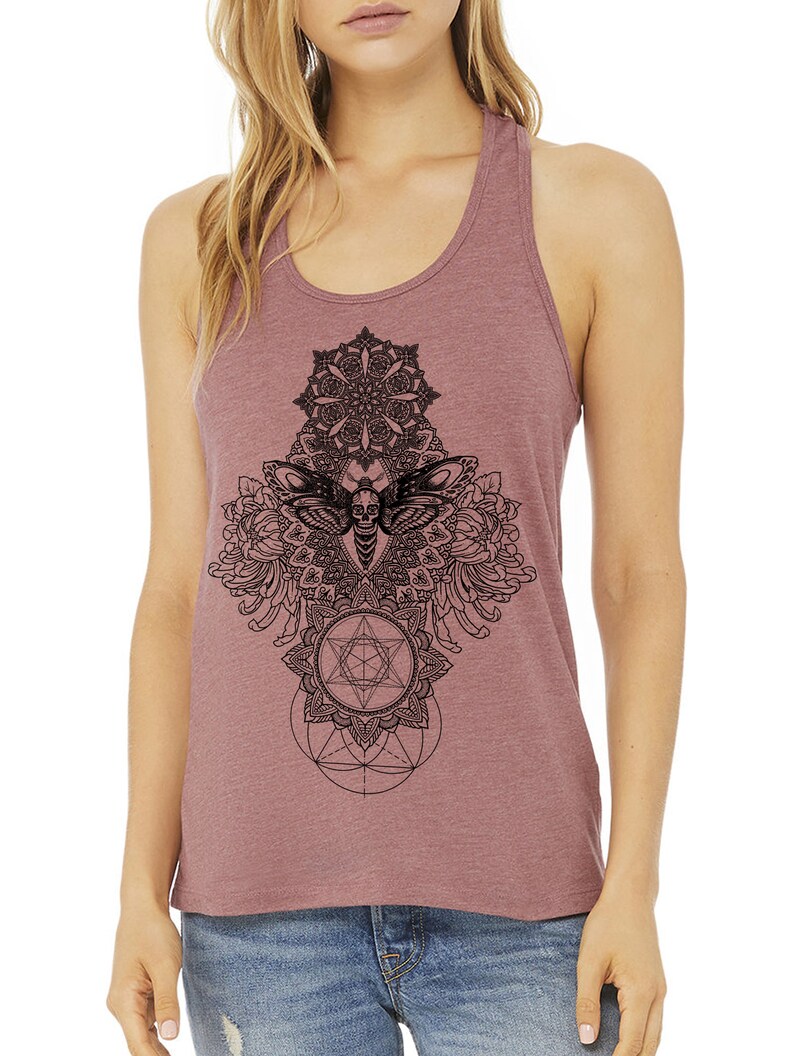 Women's IMPERMANENCE Mandala Tank Dotwork Sacred Geometry - Etsy