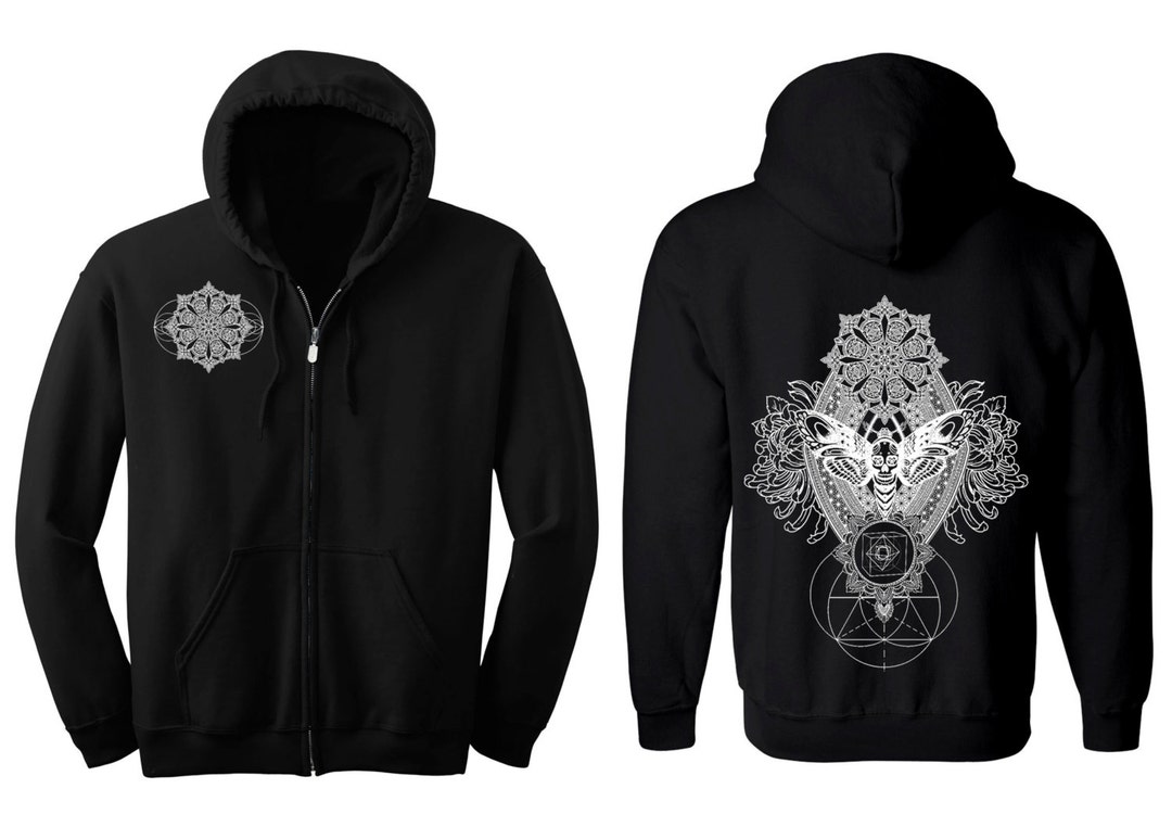IMPERMANENCE Mandala Hoodie Men's and Women's Black Hooded Sweatshirt ...