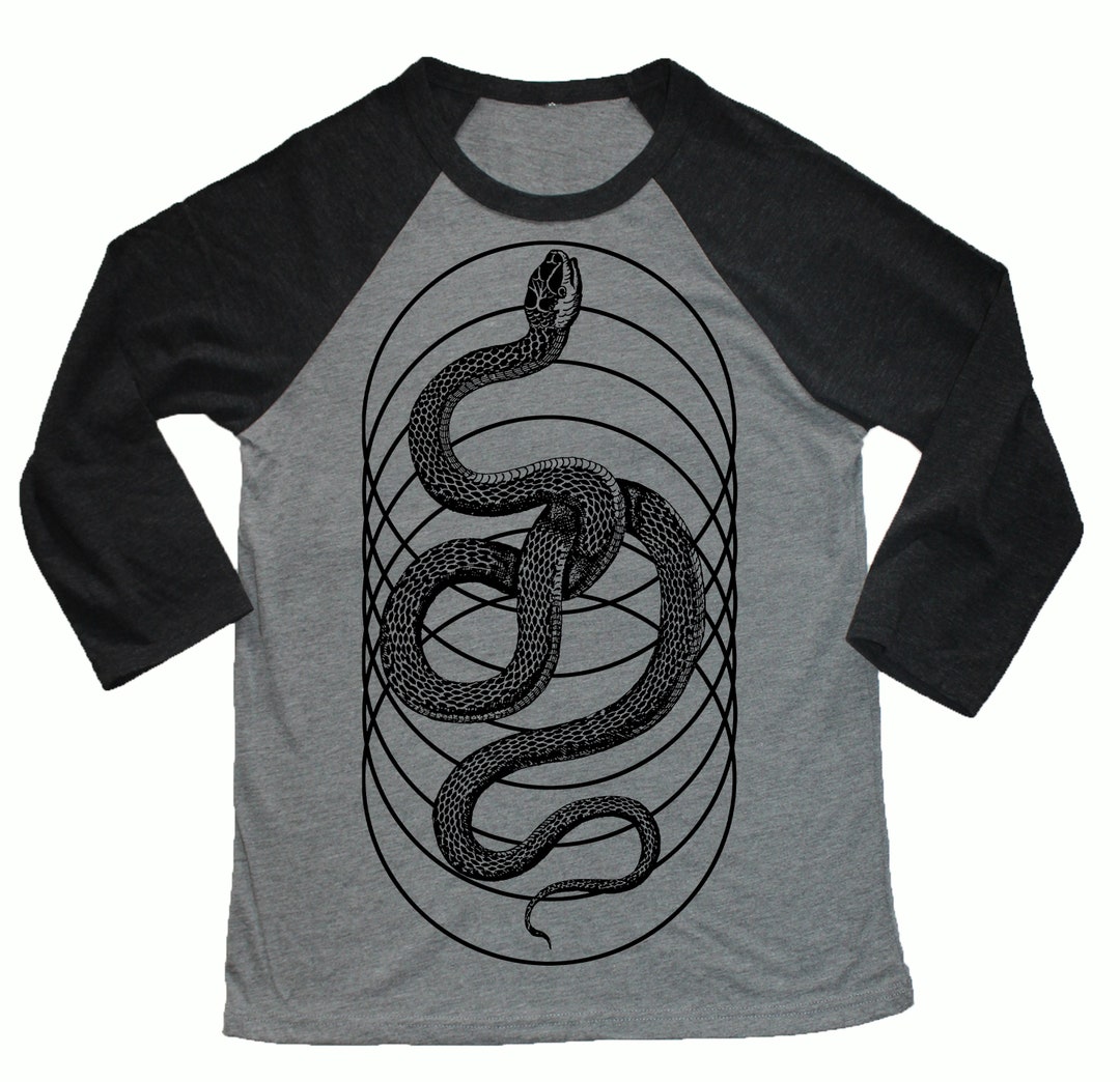 Unisex SERPENTINE 3/4 Length Sleeve Vintage Style Intertwining Space ...