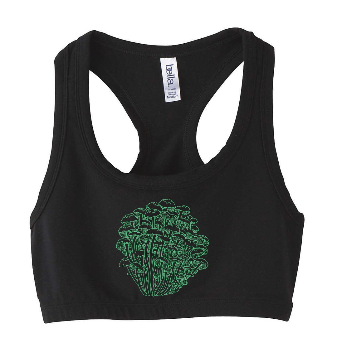 Mushroom Sacred Geometry Sports Bra: Athletic Halter Top - Etsy