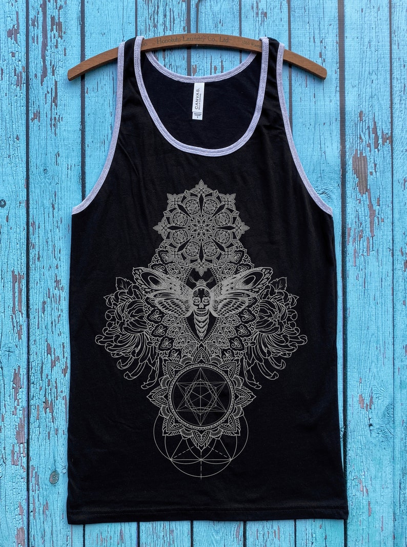 Men's IMPERMANENCE Mandala Tank Dotwork Sacred Geometry - Etsy