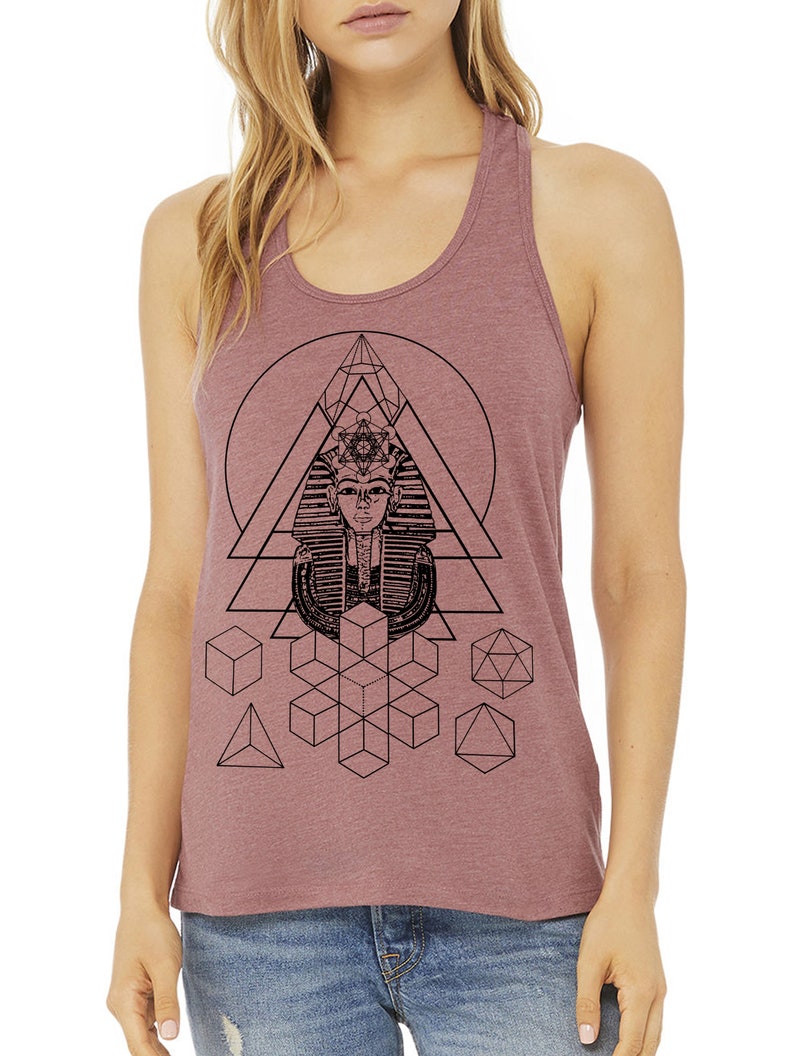 Women's PHARAOH'S DREAM Tank Top Egyptian Sacred Geometry Screen ...