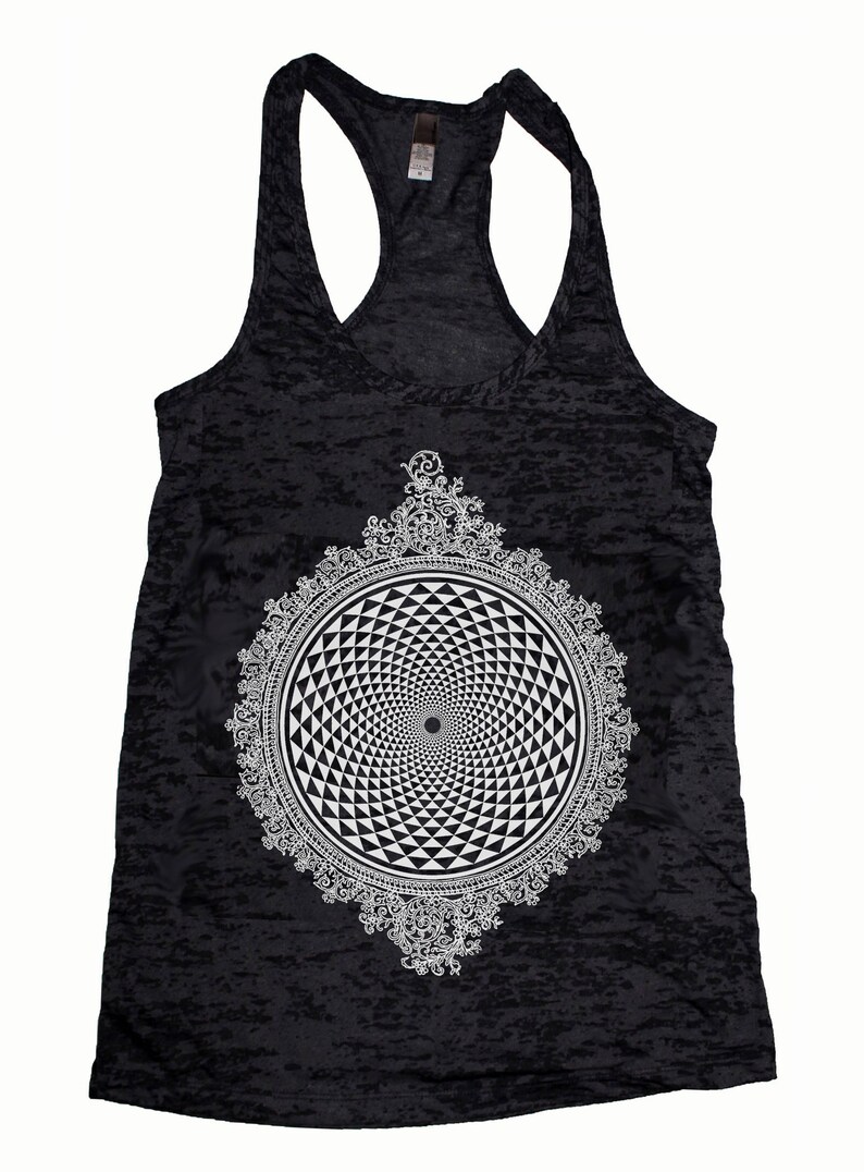Women's Mirror Mirror Mandala Tank Top Black Psychedelic | Etsy