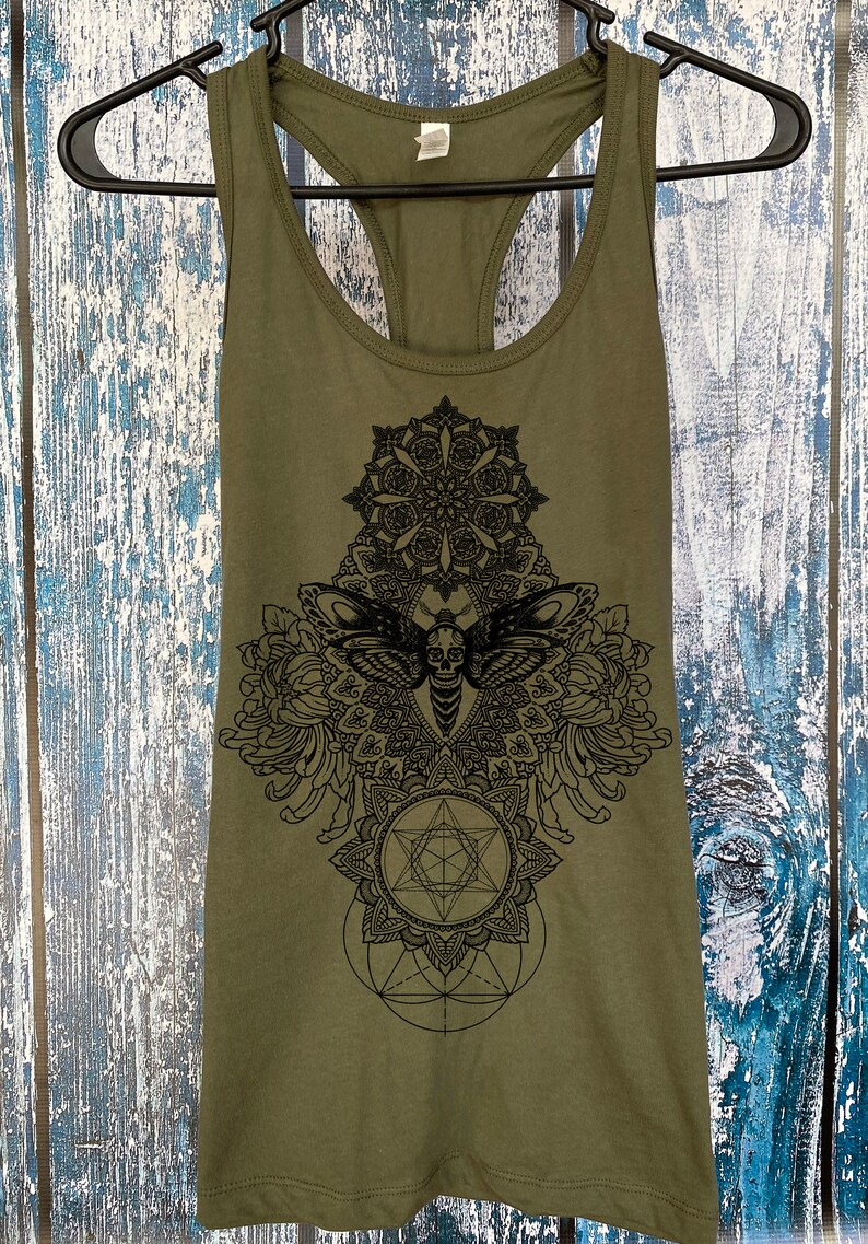 Women's IMPERMANENCE Mandala Tank Dotwork Sacred Geometry - Etsy