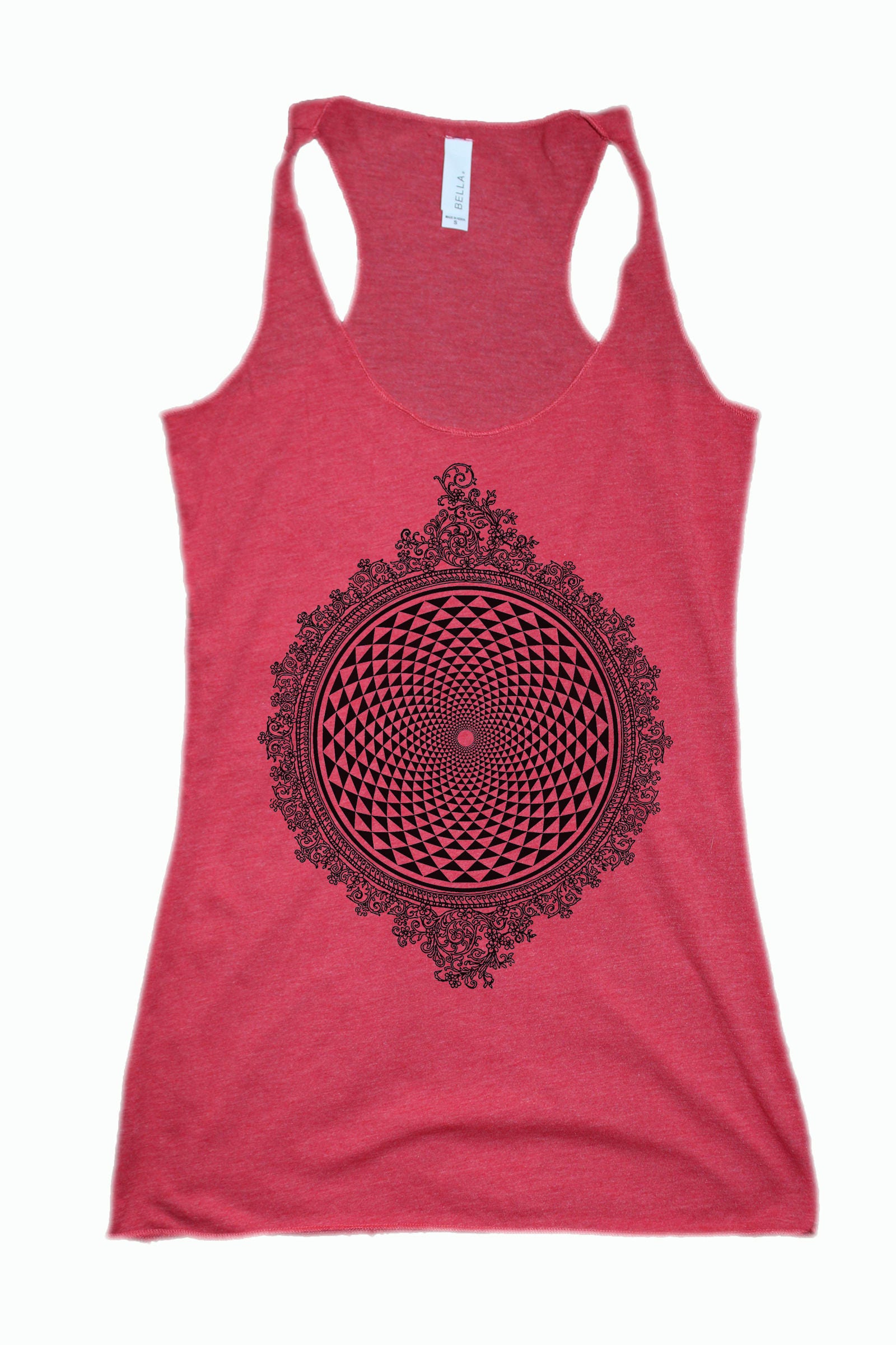 Women's Mirror Mirror Mandala Tank Top Black Psychedelic | Etsy