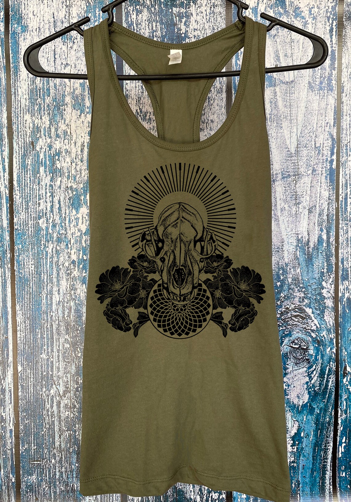Women's RAVENOUS Wolf Skull Mandala Tank Top White | Etsy