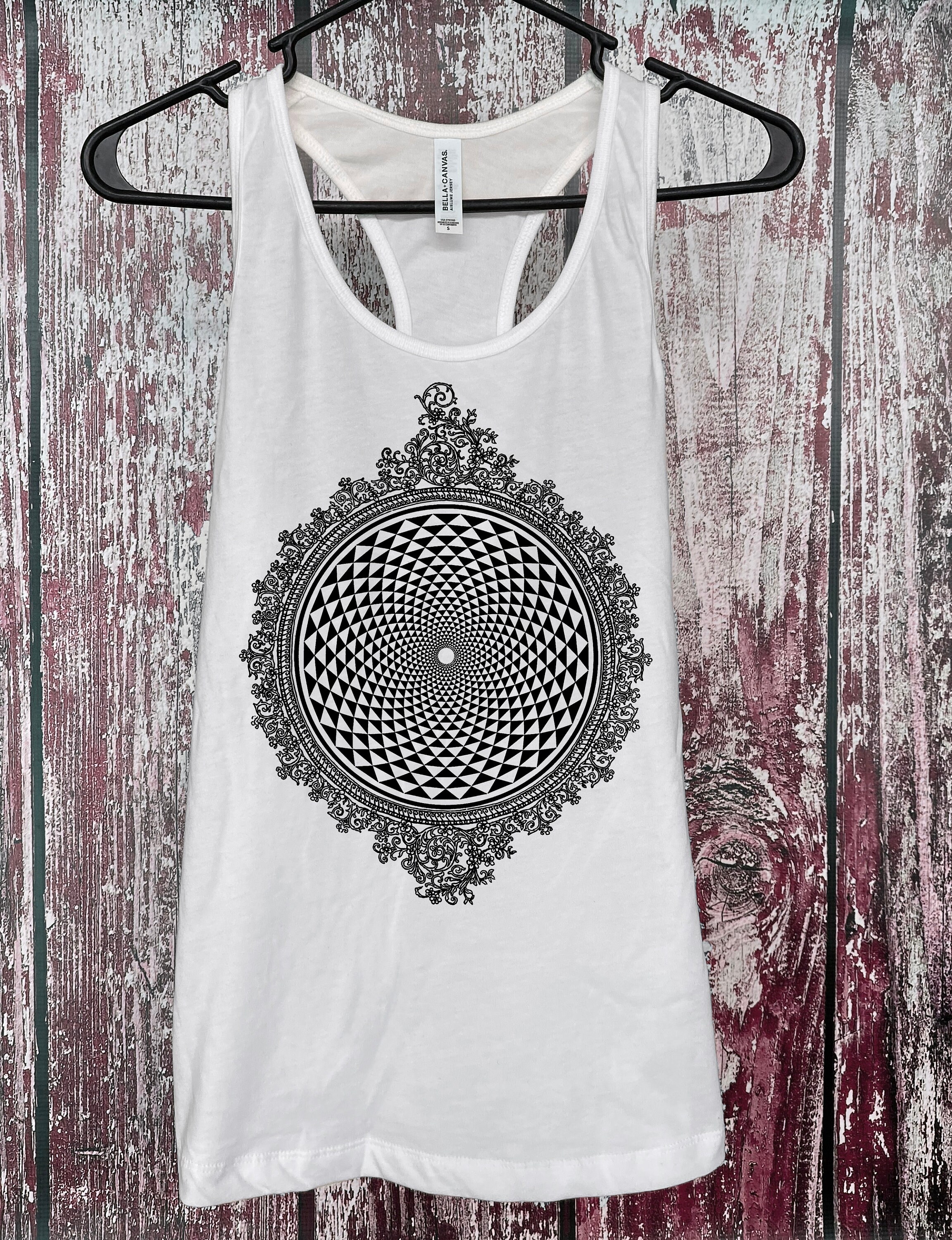Women's Mirror Mirror Mandala Tank Top Black Psychedelic | Etsy