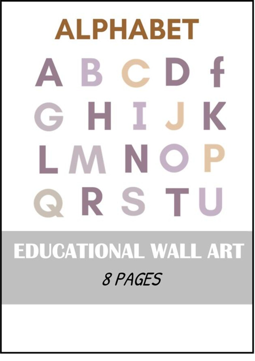 Neutral Alphabet & Numbers 1-10 Printable: Educational Nursery Decor ...