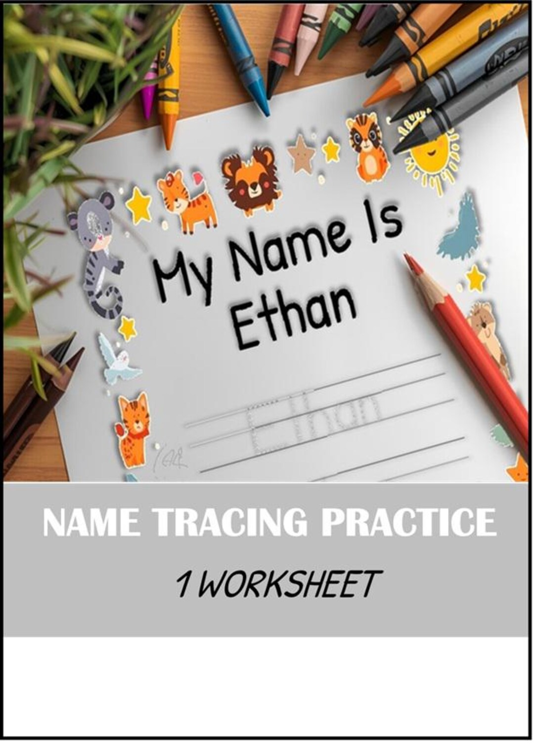 Personalized Name Tracing Worksheet: Handwriting Practice (PDF) - Etsy