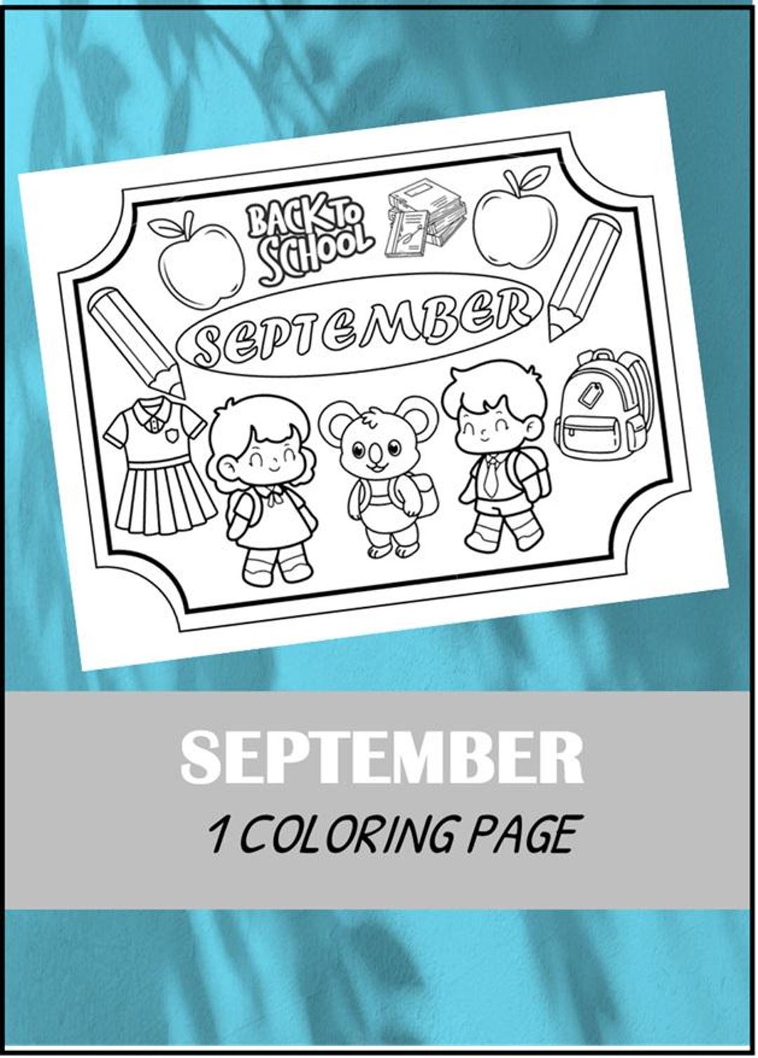 September Coloring Page, Fall Themed Kids Activity (printable Download ...