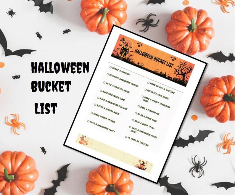 Halloween Bucket List Printable: Family Activity Checklist (PDF ...
