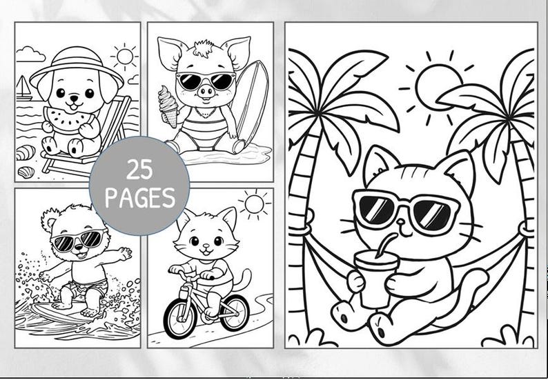 Summer Coloring Pages Printable | Cute Summer Coloring Book for Kids ...