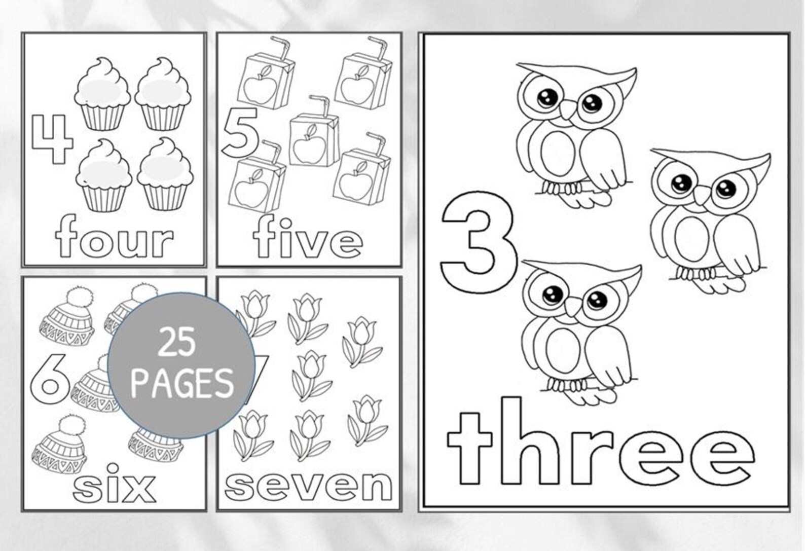 Kids Learning, Number Recognition Coloring Worksheets: Preschool ...