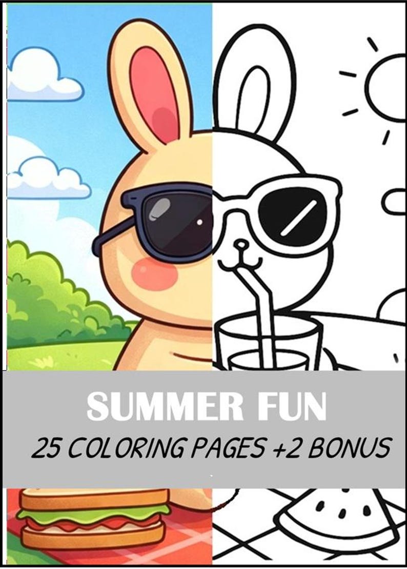 Summer Coloring Pages Printable | Cute Summer Coloring Book for Kids ...