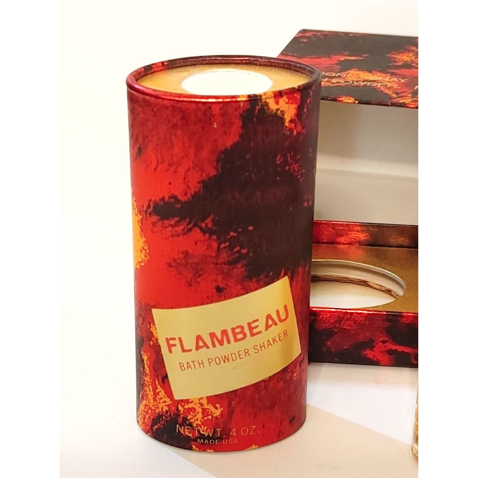 Vintage Faberge Flambeau Set Cologne Spray 1 Oz and Bath Powder Shaker ...