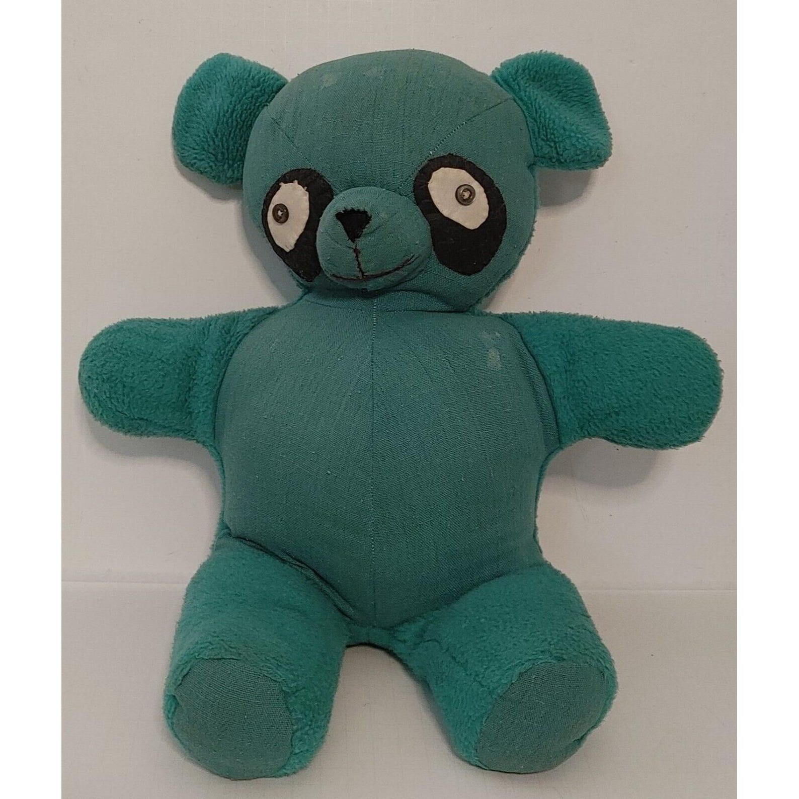 Vintage Teddy Bear Mint Green 18 Inch Button Eyes Stuffed Plush Old ...