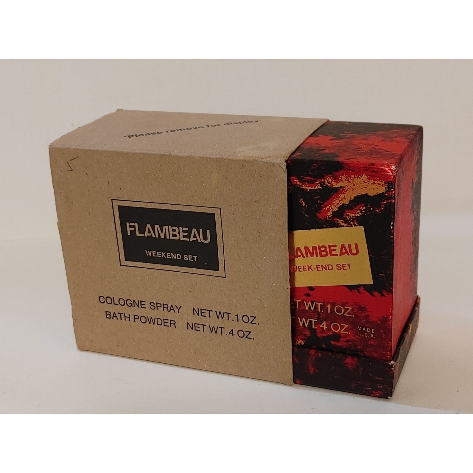 Vintage Faberge Flambeau Set Cologne Spray 1 Oz and Bath Powder Shaker ...