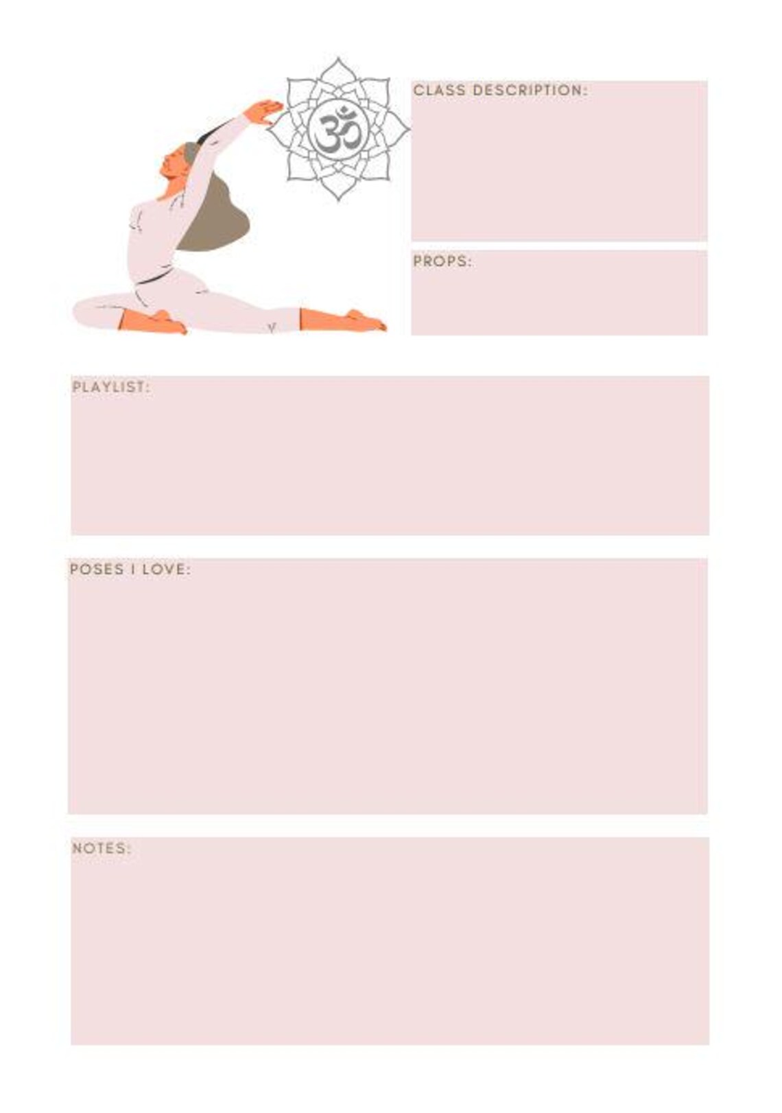 A Yoga Journal | Yoga Template Personal Practice | Wellbeing Tracker ...