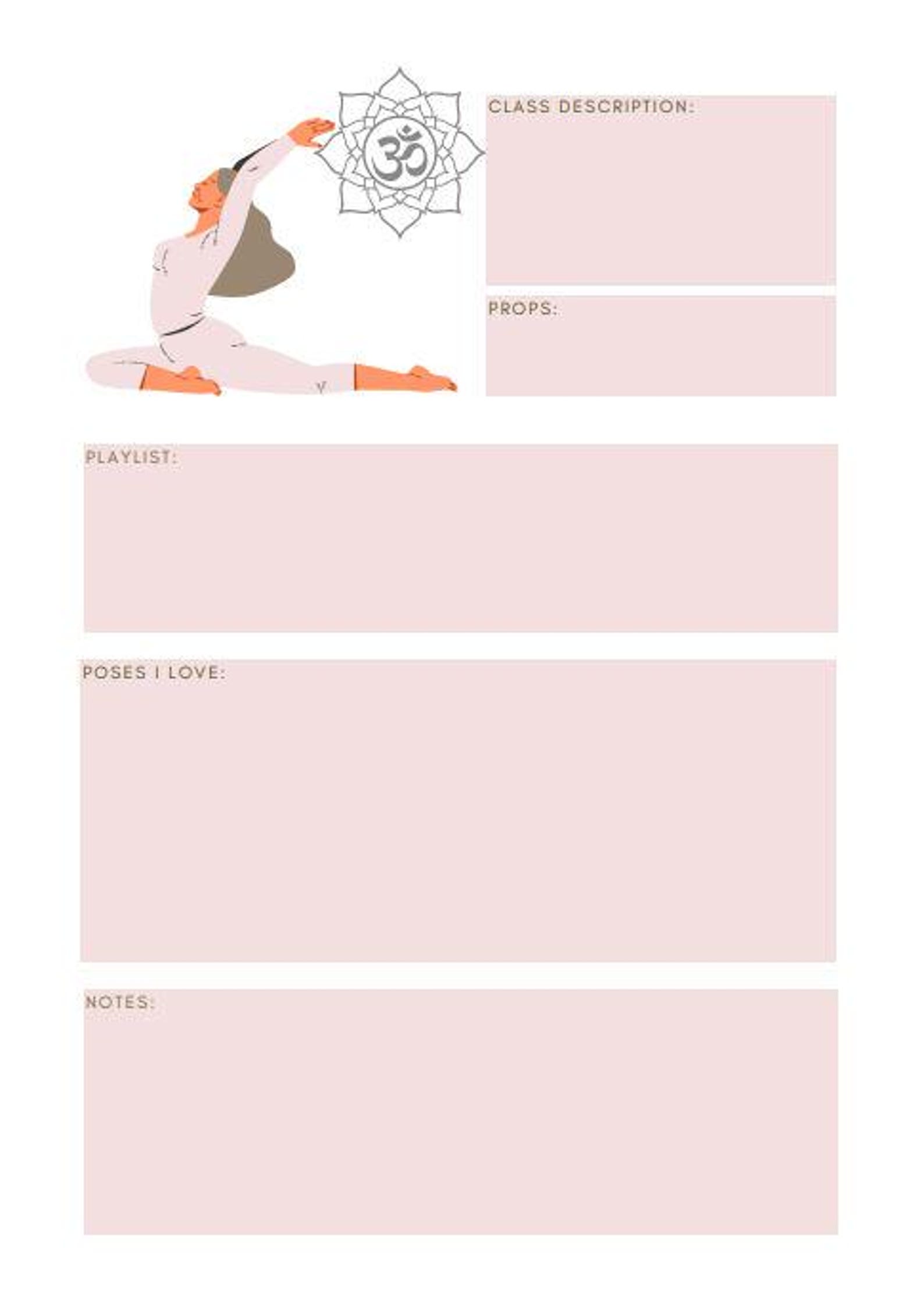 A Yoga Journal | Yoga Template Personal Practice | Wellbeing Tracker ...