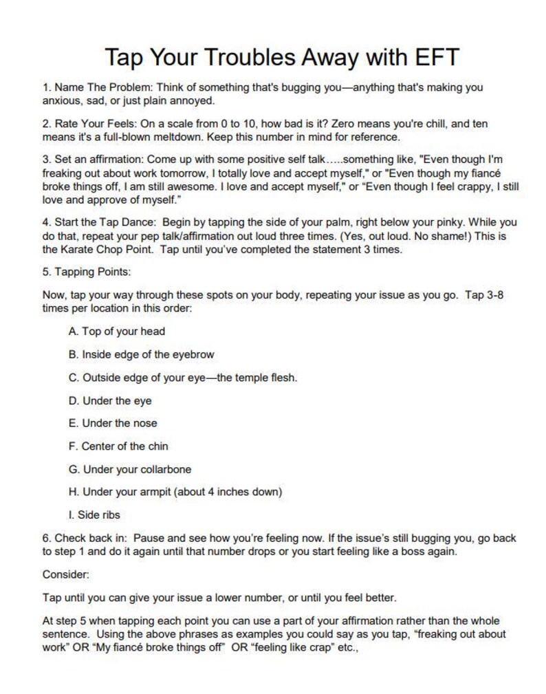 EFT Tapping Points Poster | Emotional Freedom Technique (PDF) - Etsy Canada