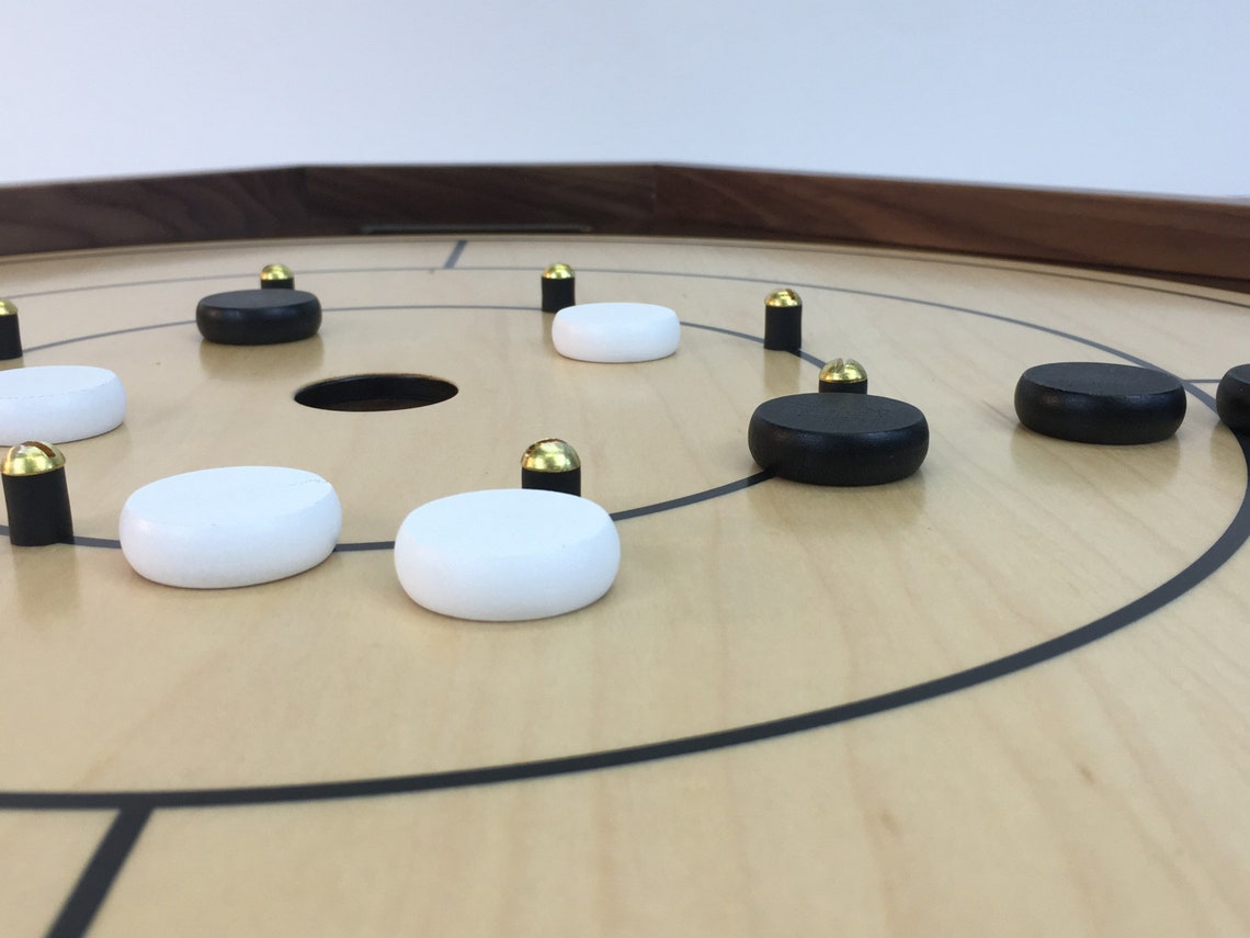 Mini Walnut Crokinole Board With Carrying Handle. IN STOCK - Etsy