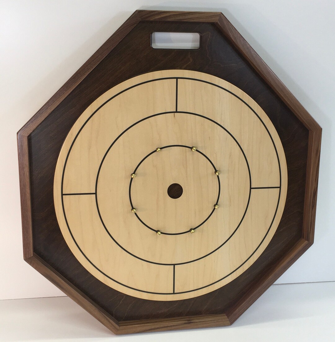 Mini Walnut Crokinole Board With Carrying Handle. IN STOCK - Etsy