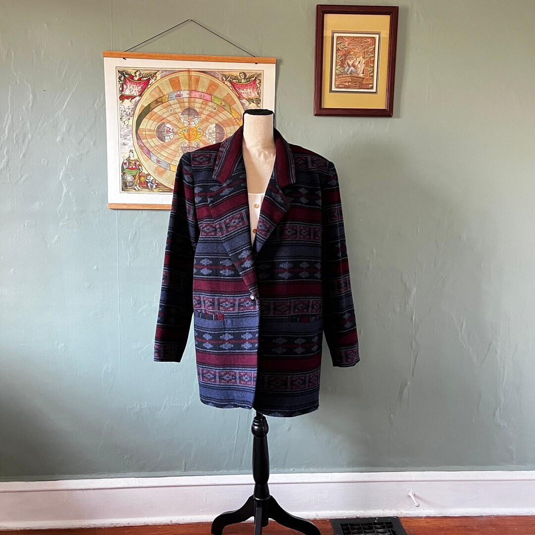 Beautiful Wool Southwestern Print Jacket Authentic Vintage Real Vintage ...