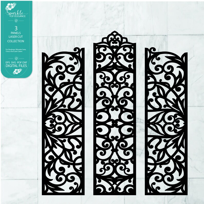 3 Decorative Panels Svg/eps/dfx/png Files Laser Cut Files - Etsy