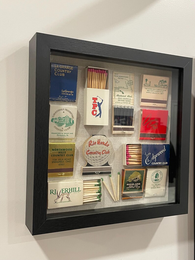 Golf Vintage Matchbook Collage Shadowbox - Etsy