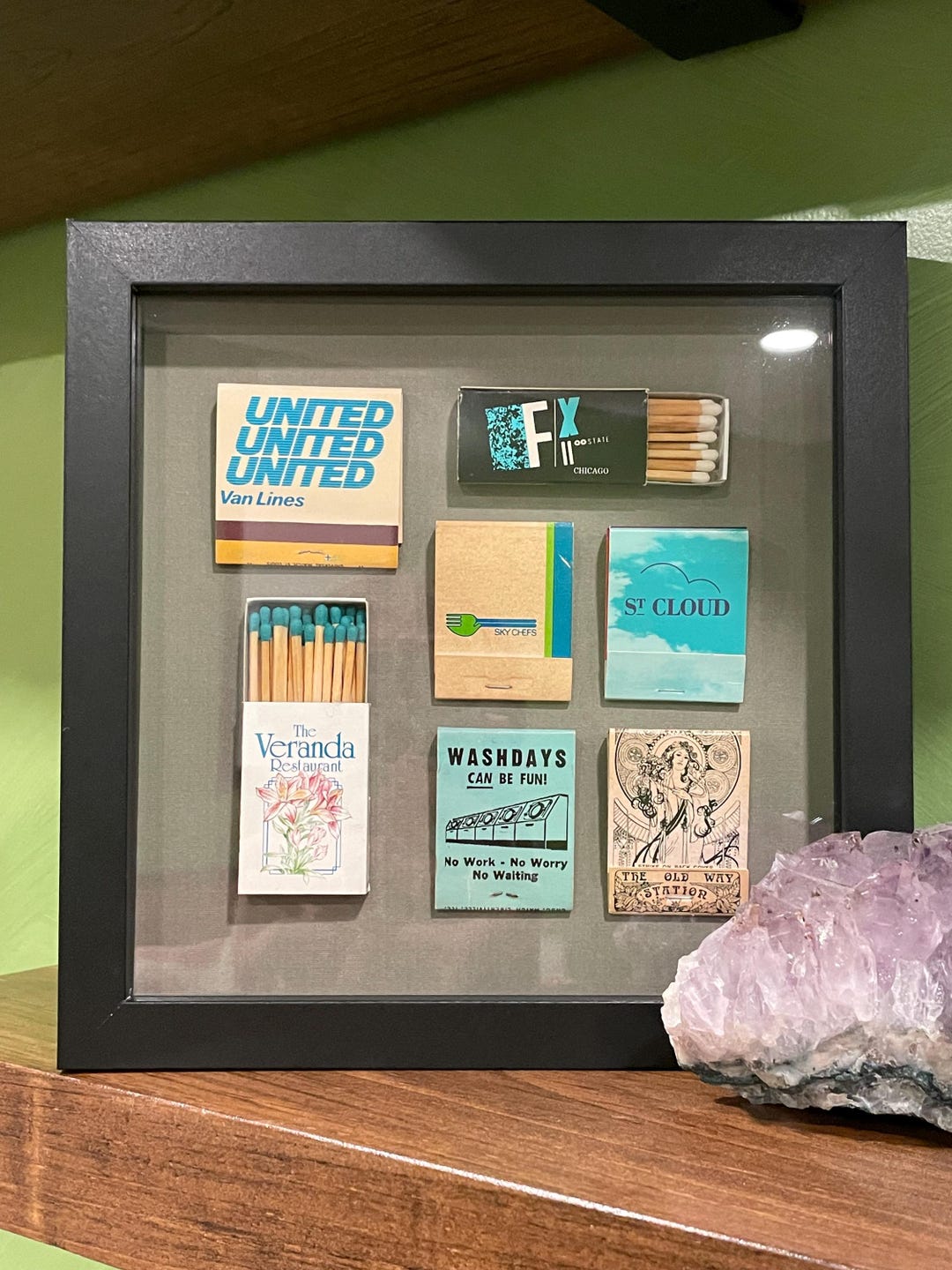 Teal || Vintage Matchbook Collage Shadowbox - Etsy