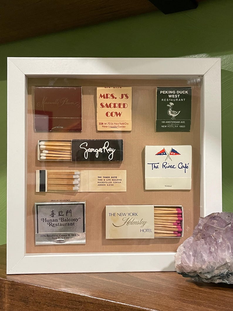 New York City || Vintage Matchbook Collage Shadowbox - Etsy