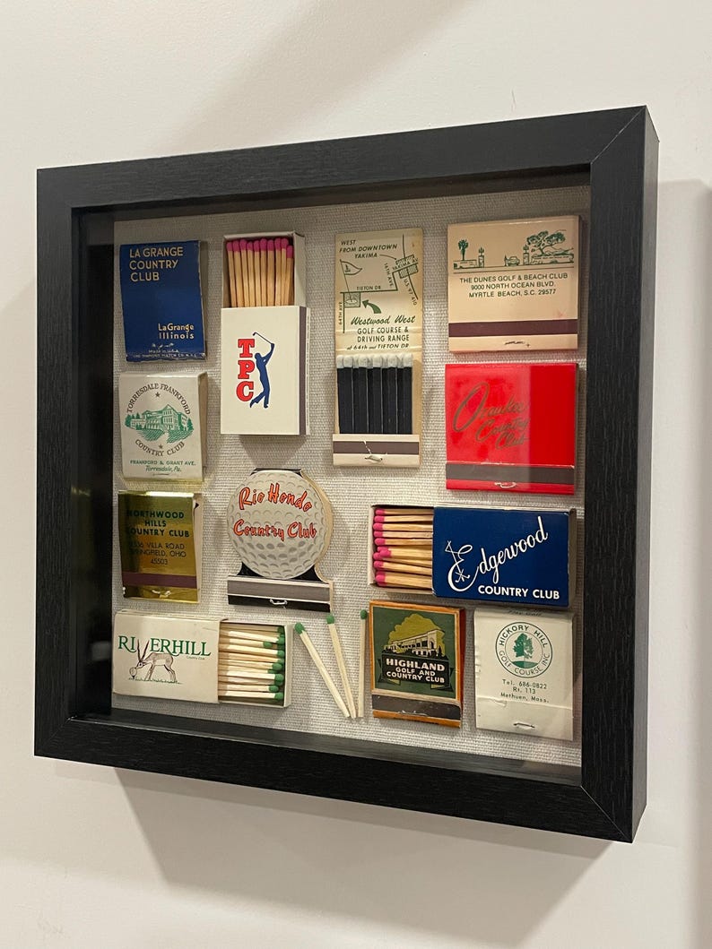 Golf Vintage Matchbook Collage Shadowbox - Etsy