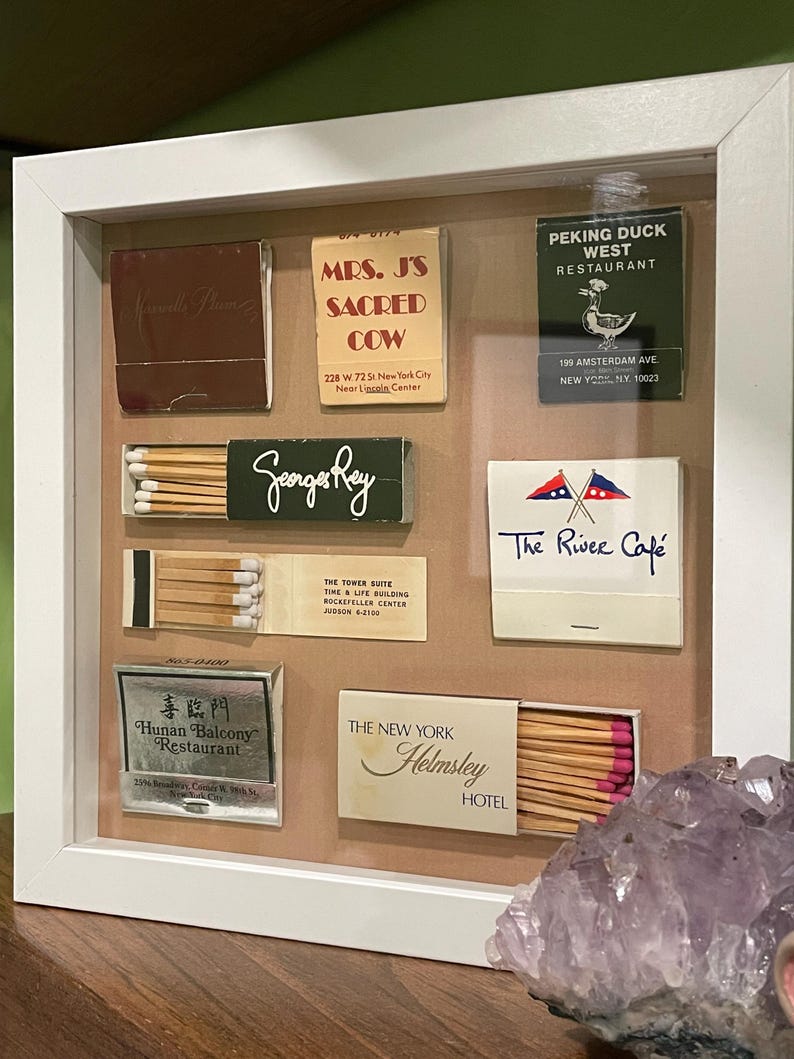 New York City || Vintage Matchbook Collage Shadowbox - Etsy