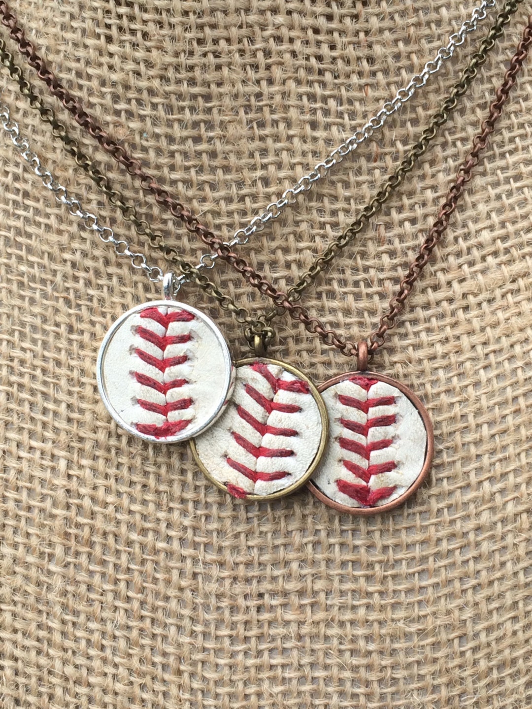 New Size Real Baseball Necklace - Etsy