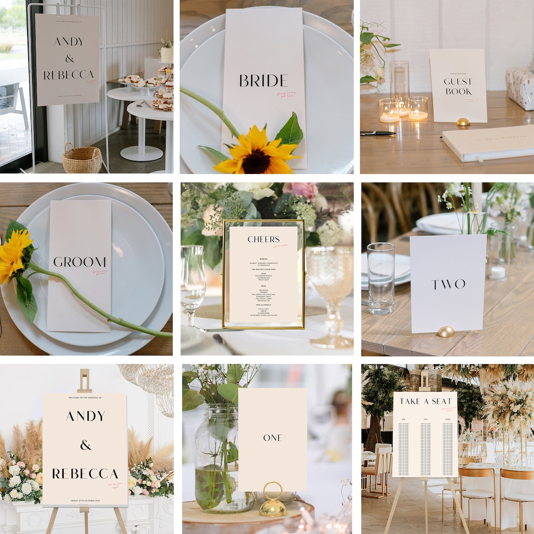 Wedding Sign Printables Bundle. Editable With Canva - Etsy