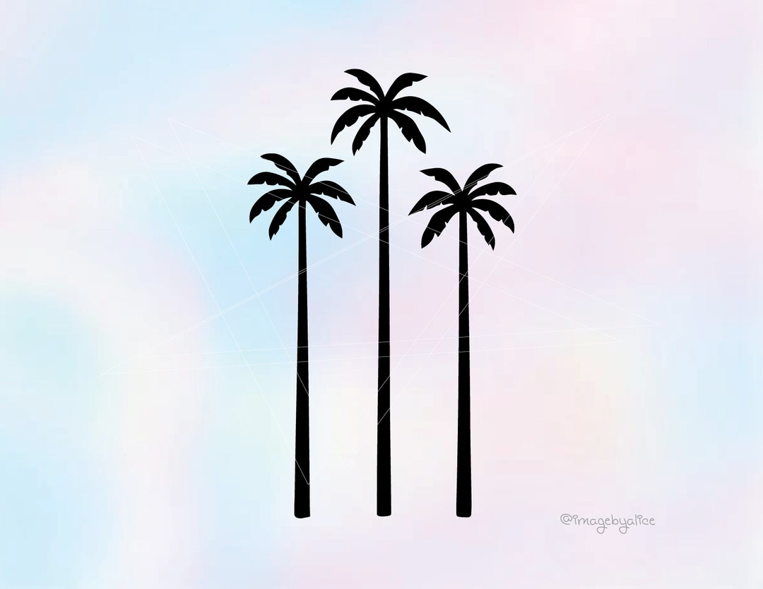 Palm Tree SVG Palm Tree DXF Vector File. Svg Art, Tree Svg, Plant Svg ...
