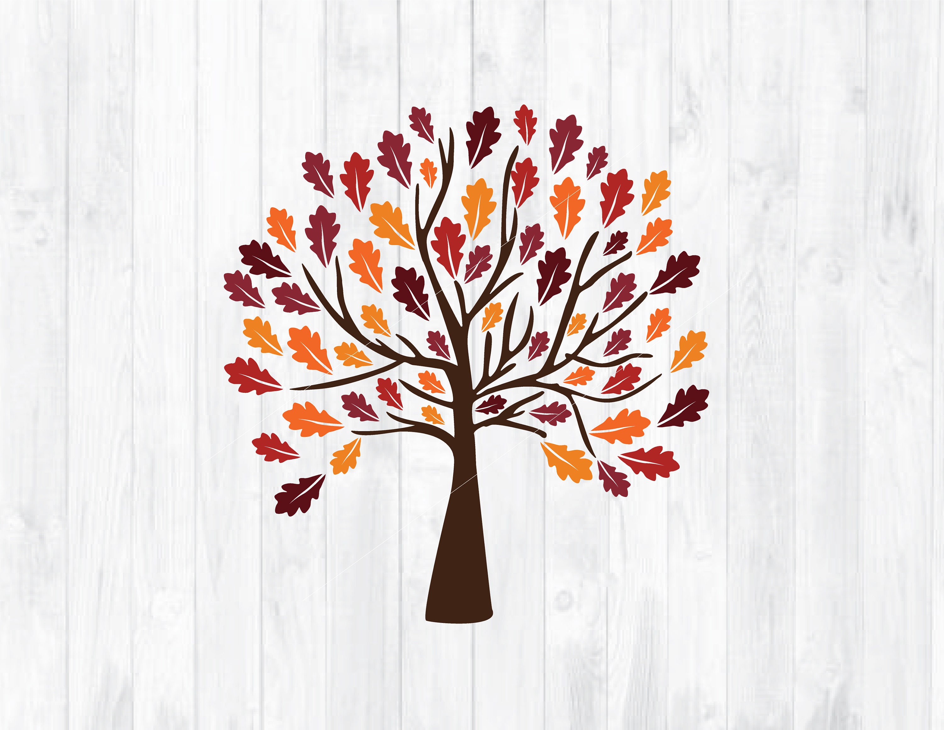 Autumn Tree SVG Autumn Tree Sticker Autumn Tree Clipart | Etsy