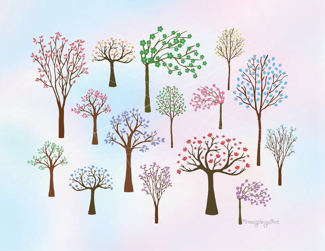 Tree Clipart SVG Bundle, Vinyl Decal Files (digital Download) - Etsy