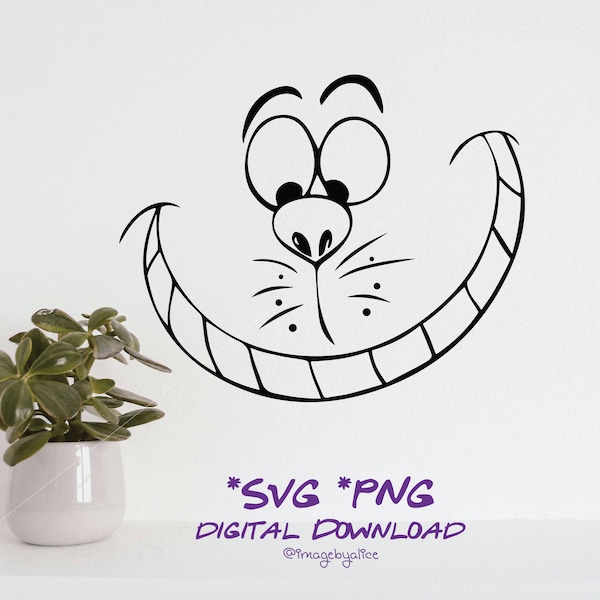 Chesire Cat Svg - Etsy