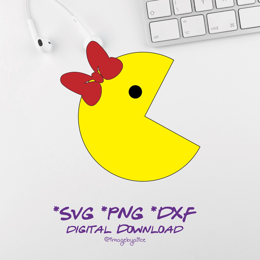 Ms Pac Man Svg, Ms Pac Man Dxf, Ms Pac Man Clipart, Ms Pac Man Distress ...